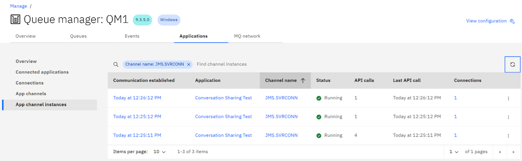Sharing MQ JMS conversations over channel instances - IBM Developer