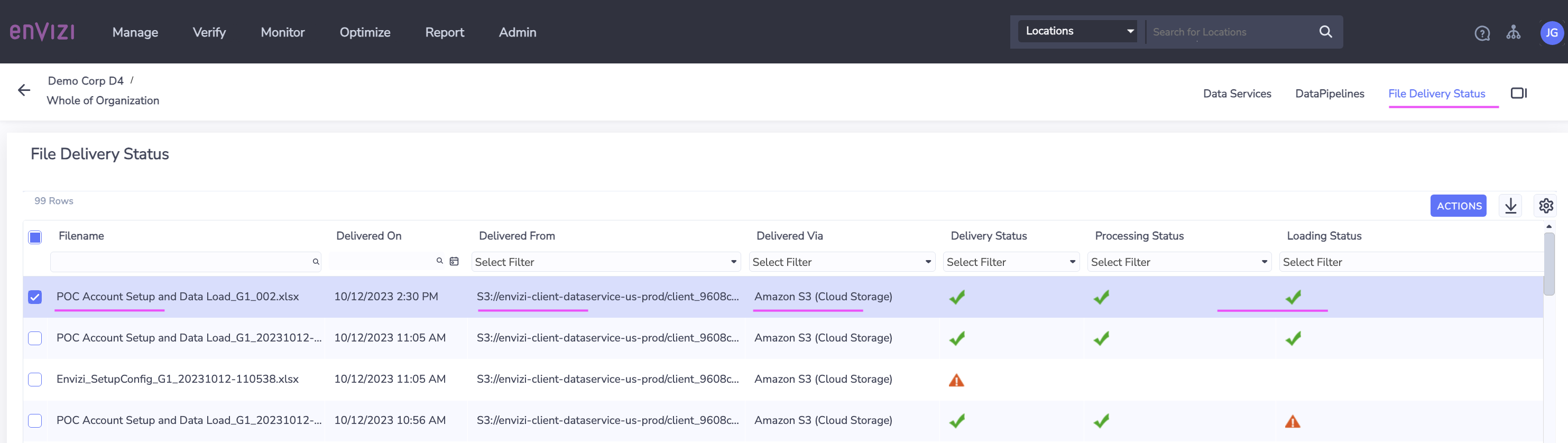 Dataflow Automation For Sending Udc Excel To Aws S3 Bucket In Envizi