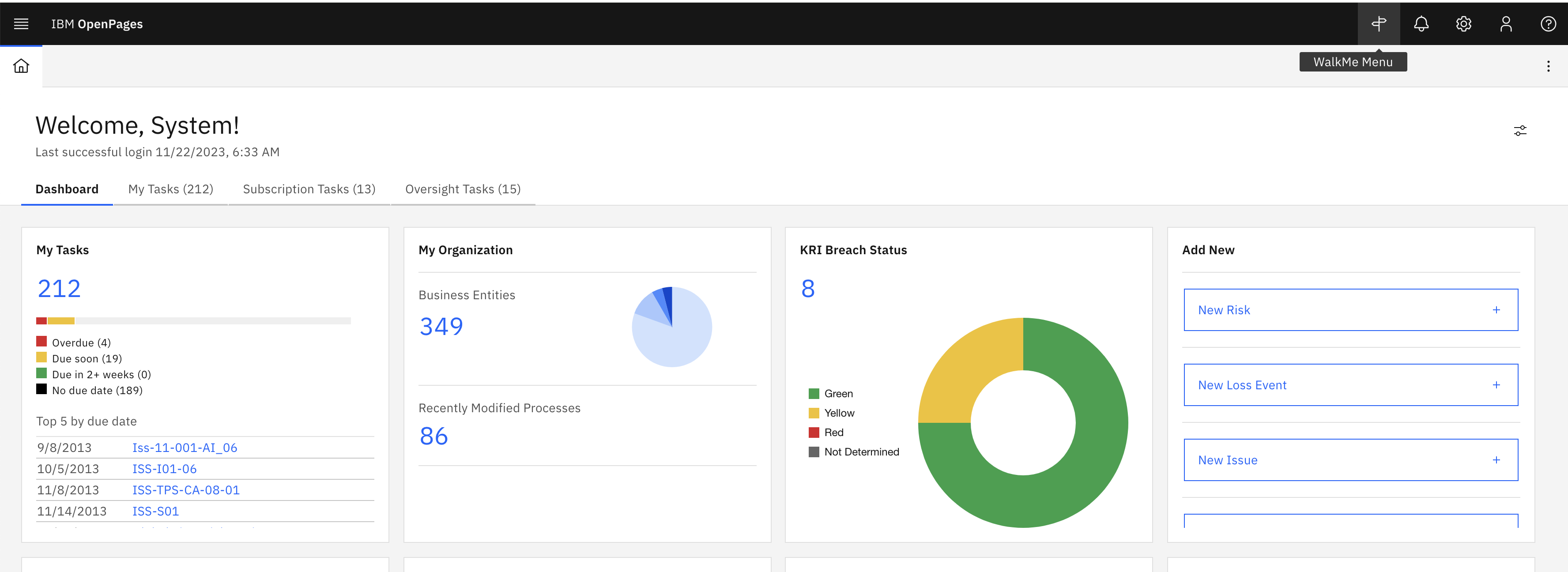 Conduct a risk and control assessment using OpenPages and WalkMe - IBM Developer