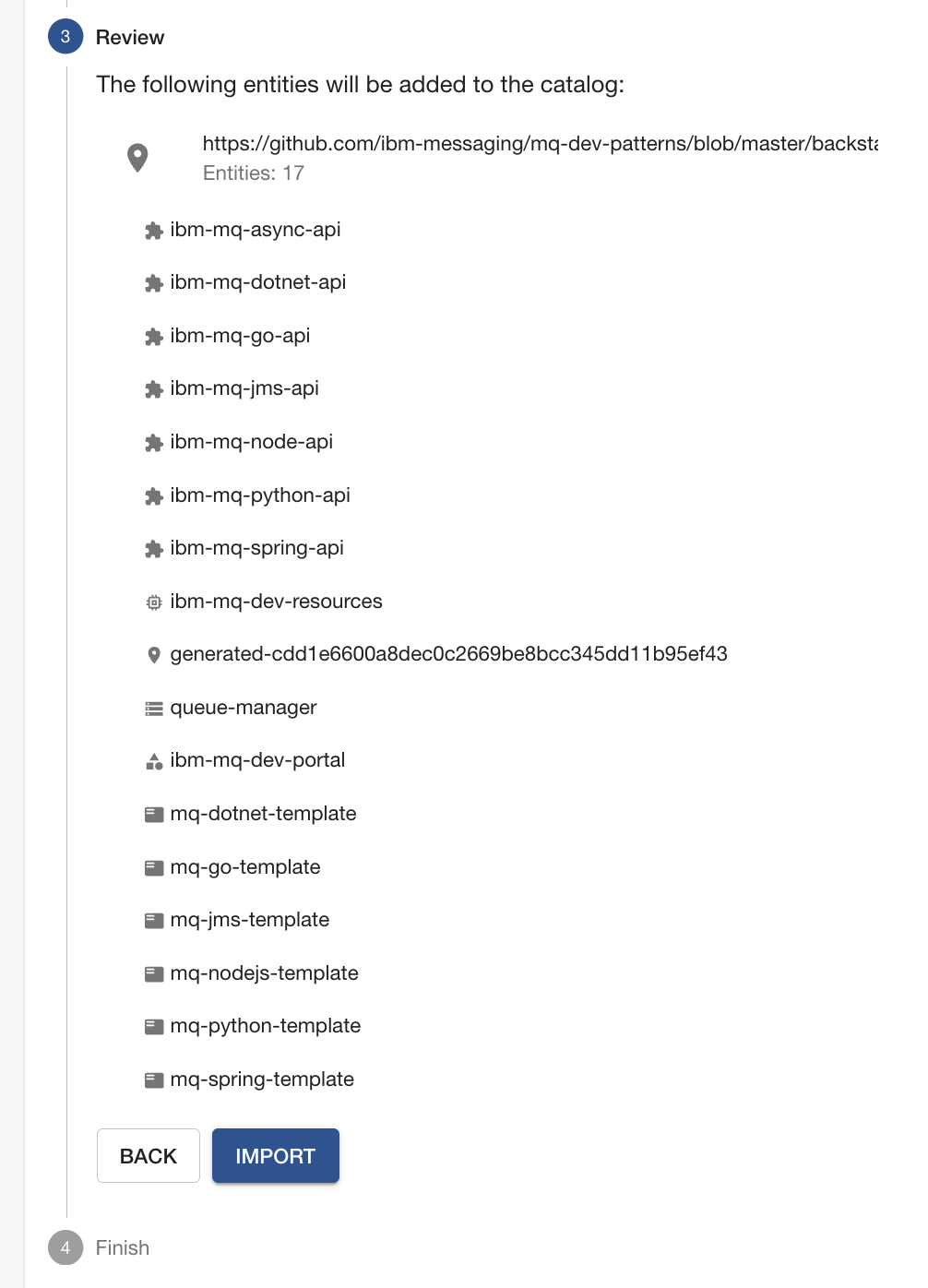 Deploy and explore IBM MQ developer patterns in Backstage - IBM Developer