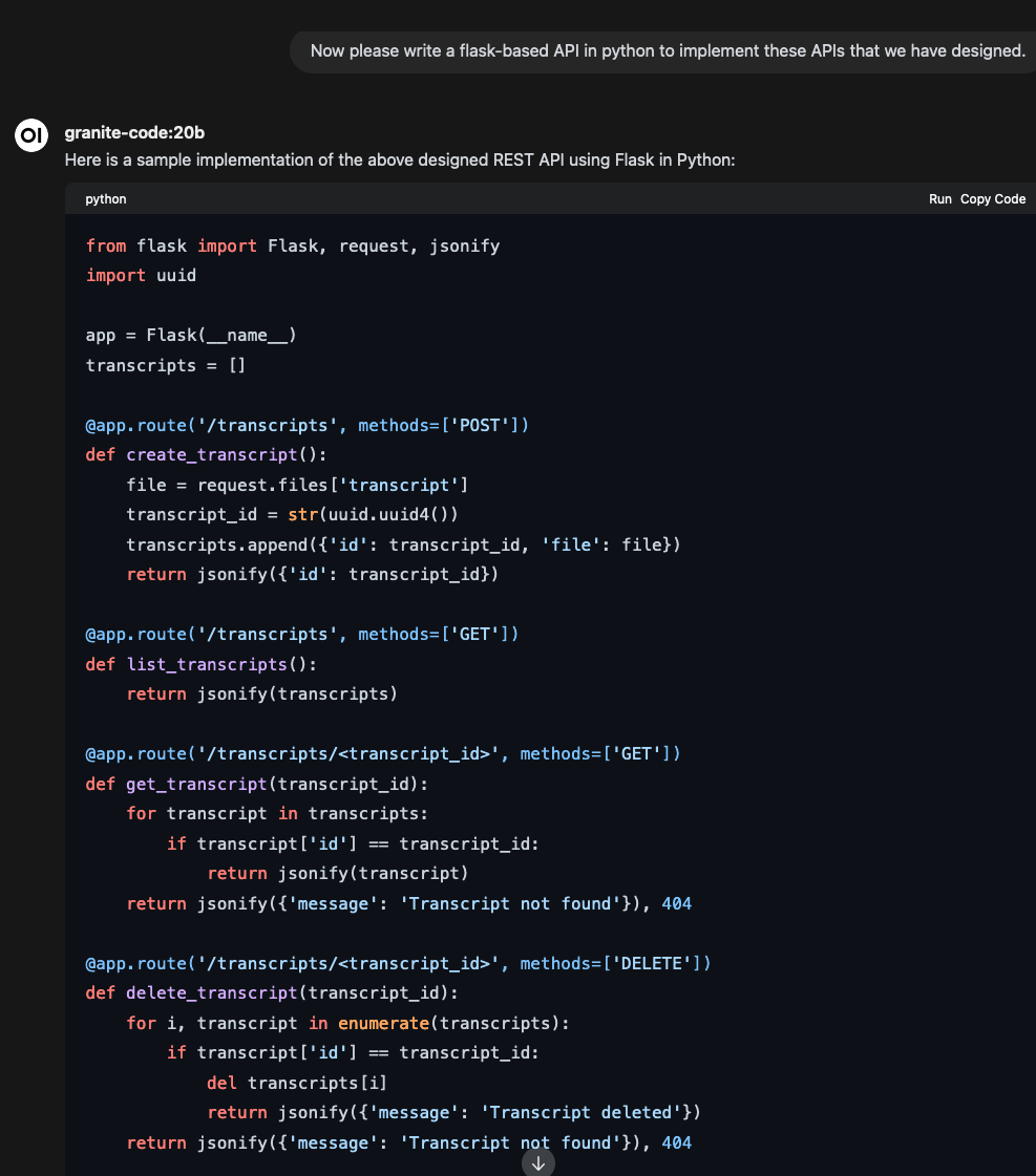 Developing a gen AI application using IBM Granite Code - IBM Developer