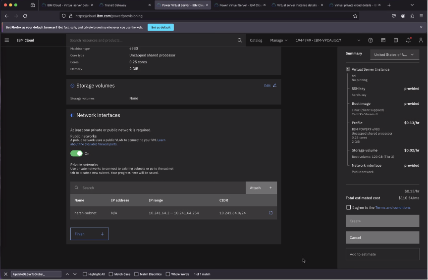 Integrating Power Virtual Server, virtual private cloud, and classic ...