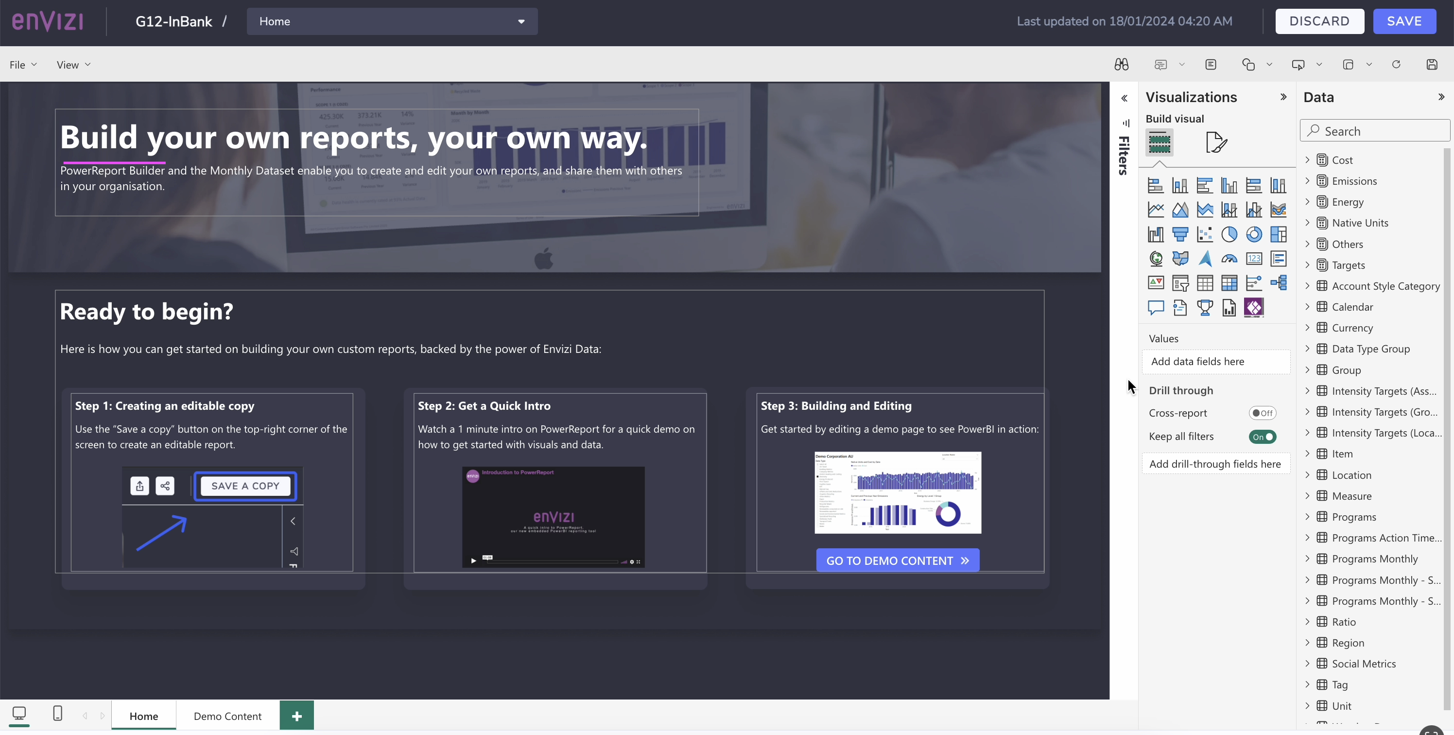 Create custom PowerReports in Envizi - IBM Developer