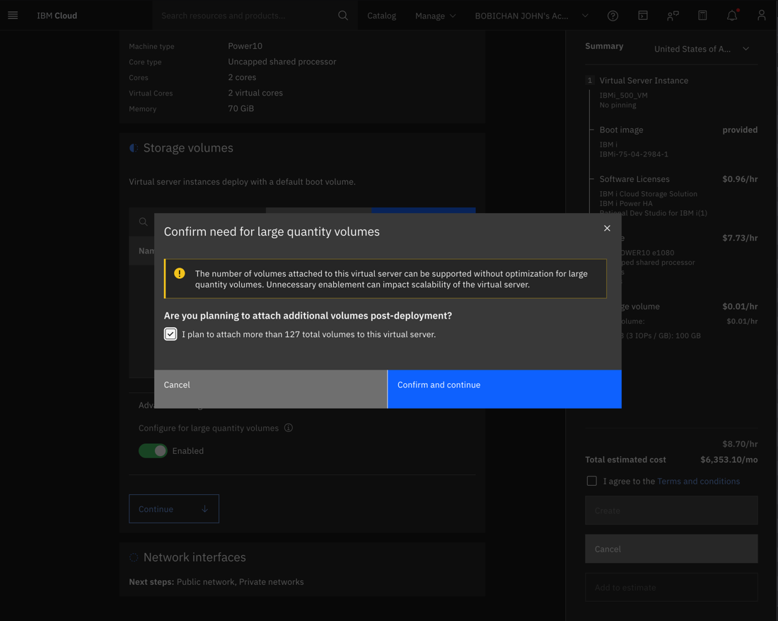IBM Power Virtual Server 500 volumes support for IBM i virtual machines ...