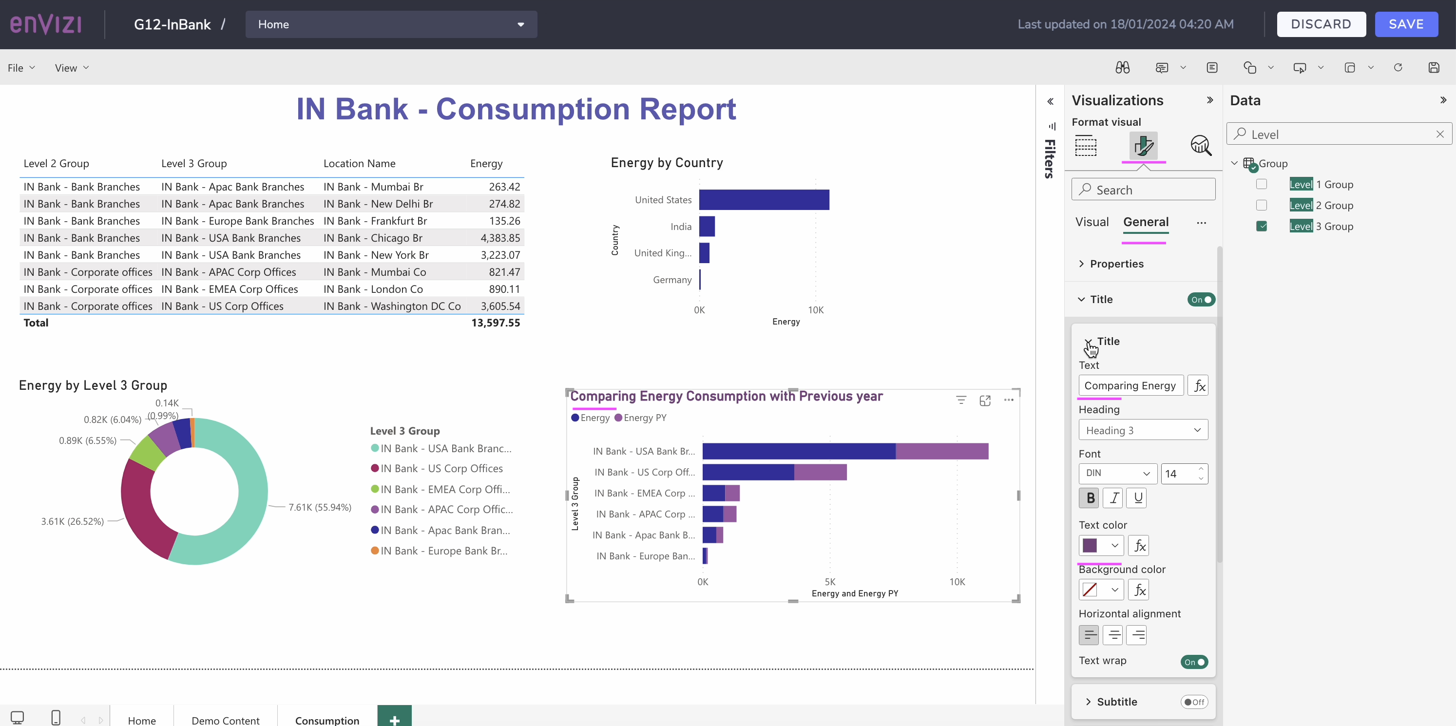 Create custom PowerReports in Envizi