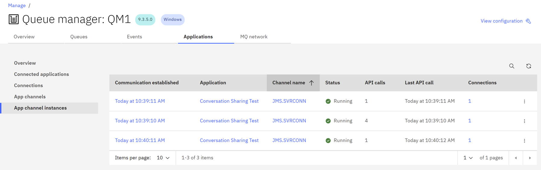 Sharing MQ JMS conversations over channel instances - IBM Developer