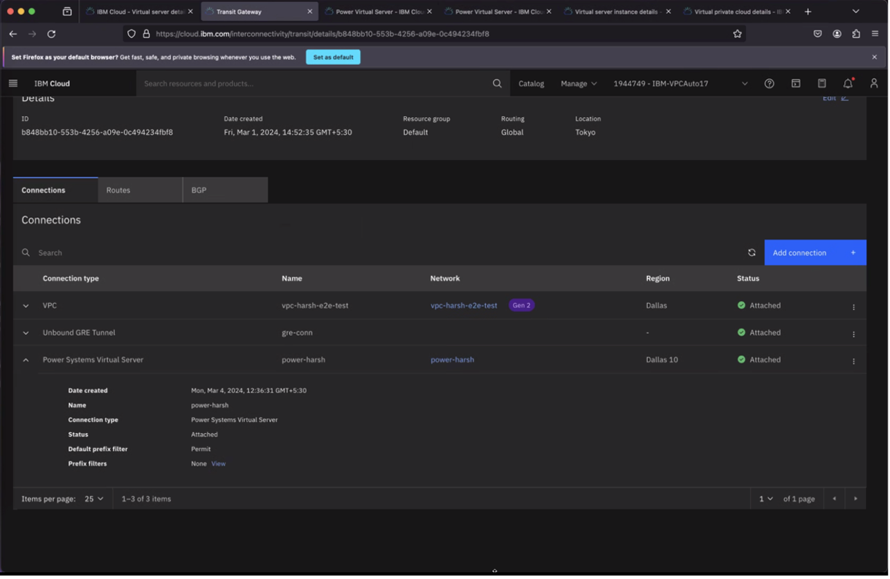 Integrating Power Virtual Server, virtual private cloud, and classic ...