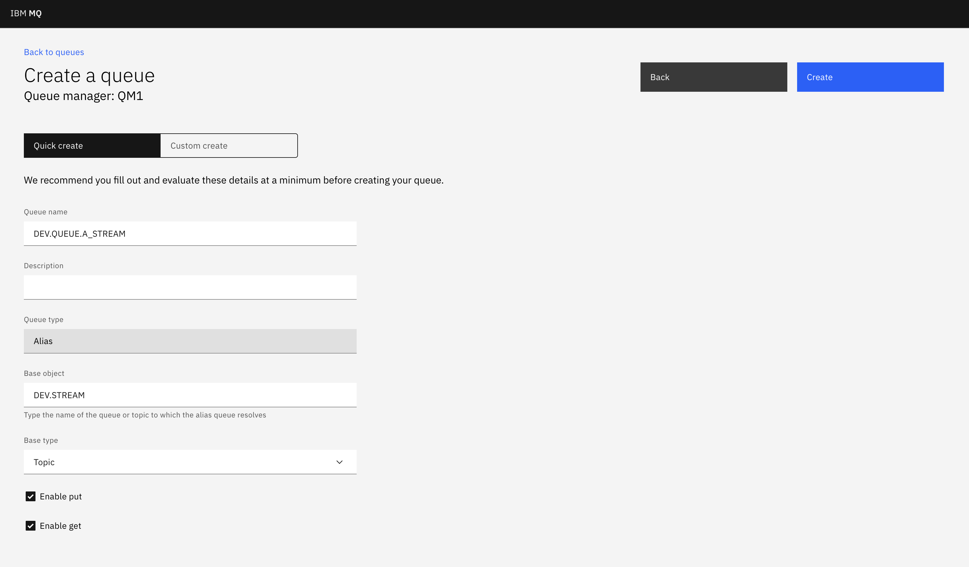 Streaming messages to topics using alias queues - IBM Developer