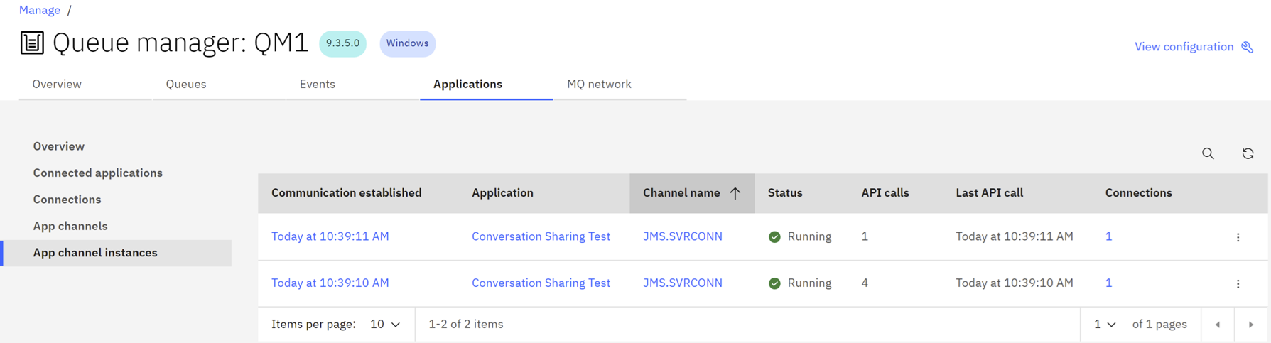 Sharing MQ JMS conversations over channel instances - IBM Developer