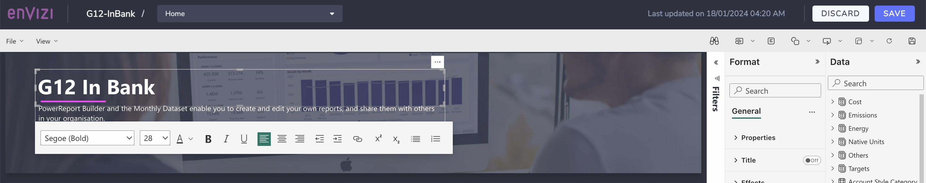Create custom PowerReports in Envizi - IBM Developer